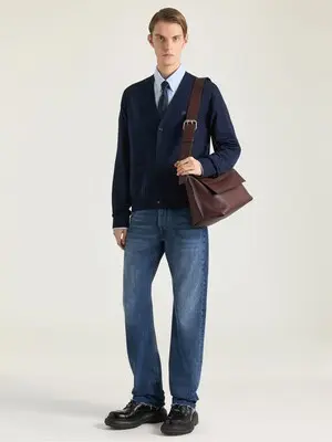 Givenchy Couture Seam Cardigan In Wool With Gros-grain Detail