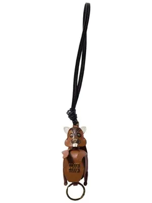 Miu Miu Cognac Leather Key Ring Trick