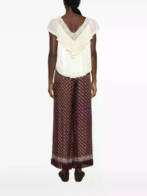 DÔEN Yadira Lace-trimmed Ruffled Blouse