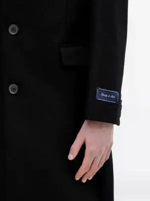 Sporty & Rich Logo-patch Single-breasted Coat