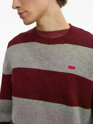LEVI'S Original Housemark Striped Logo Sweater - Red