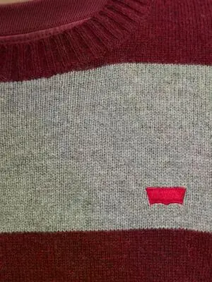 LEVI'S Original Housemark Striped Logo Sweater - Red