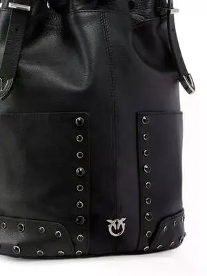 Pinko Studded Leather Bucket Bag