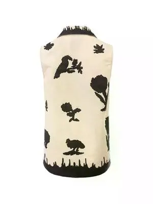 Biyan Graphic-print Sleeveless Shirt - Neutrals