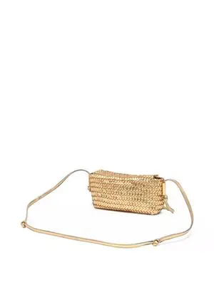 Bimba Y Lola Mini Crossbody Bag In -tone Braided Leather - Gold
