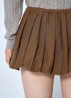 Miu Miu Pleated Gingham Check Mini Skirt