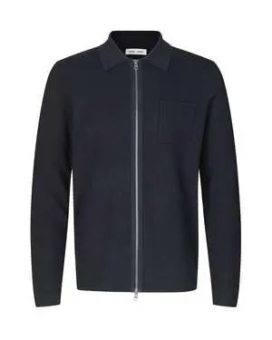 Samsøe Samsøe Zip Front Knit Shirt Jacket - Sky Captain