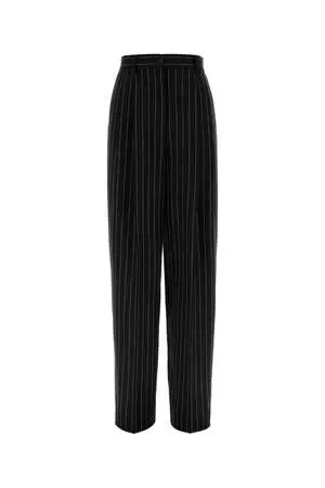 DOLCE & GABBANA Dolce & Gabbana Embroidered Wool Striped Pants