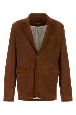 GOLDEN GOOSE Robyn Suede Leather Blazer - Brown