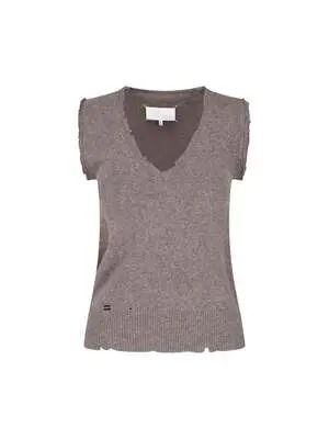 MAISON MARGIELA Wool V-neck Sleeveless Knit Top