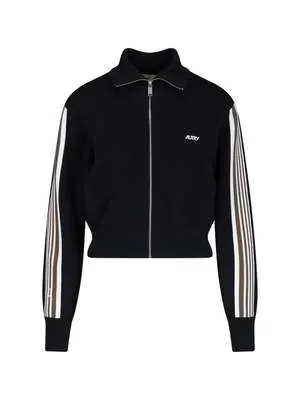 AUTRY Cropped Zip-up Track Jacket - Black