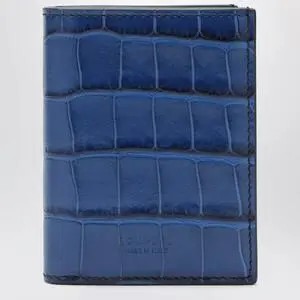 TOM FORD Book-style Card Holder In Glossy Crocodile-effect Leather
