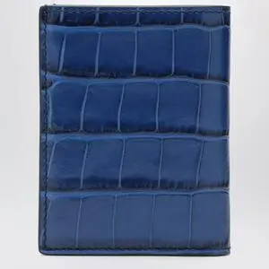 TOM FORD Book-style Card Holder In Glossy Crocodile-effect Leather