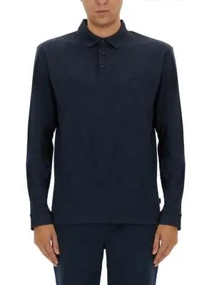 BOSS Regular Fit Long Sleeve Polo Shirt - Blue