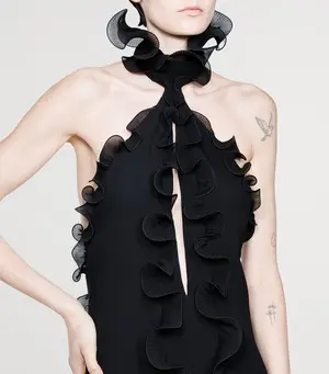 TOM FORD Silk Crepe Ruffle Maxi Dress