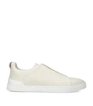 Zegna Leather Triple Stitch Sneakers