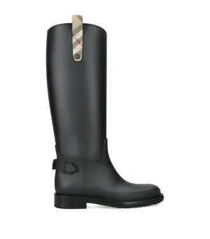 Burberry Cavalier Knee-high Wellington Boots - Black