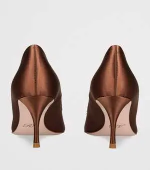 ROGER VIVIER Satin Decolleté Flower Strass Pumps 65