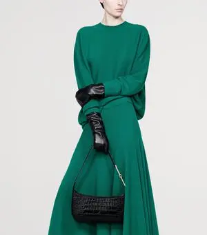 TOM FORD Small Croc-embossed Leather Arc Shoulder Bag