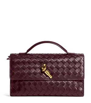 Bottega Veneta Leather Andiamo 25 Clutch Bag