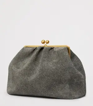 Max Mara Large Split Calfskin Pasticcino Clutch Bag