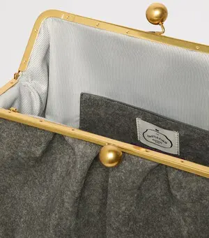 Max Mara Large Split Calfskin Pasticcino Clutch Bag