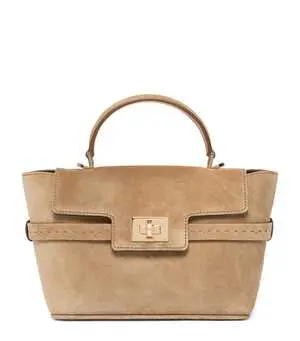 Max Mara Mini Suede Margaux Top-handle Bag - Beige