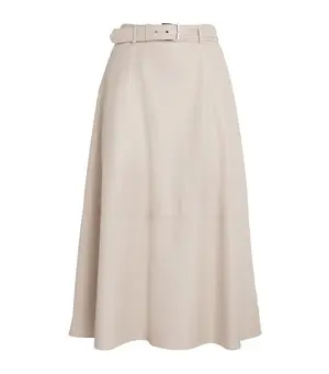 Max Mara Faux Leather Midi Skirt