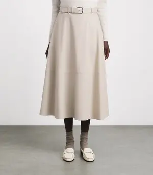 Max Mara Faux Leather Midi Skirt