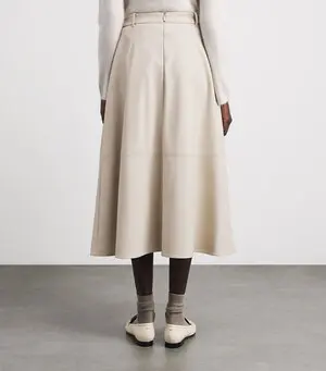 Max Mara Faux Leather Midi Skirt