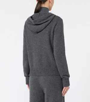 Max Mara Cashmere Hooded Zip-up Cardigan