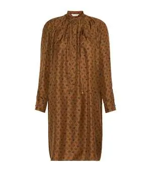 Max Mara Silk Logo-print Shirt Dress