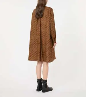 Max Mara Silk Logo-print Shirt Dress