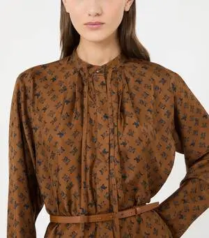 Max Mara Silk Logo-print Shirt Dress