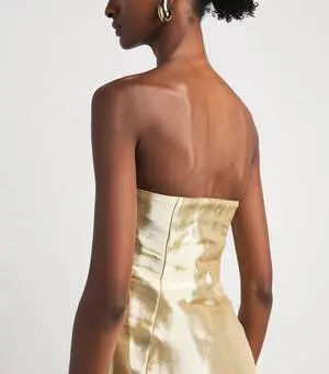 Cult Gaia Satin Strapless Wren Mini Dress