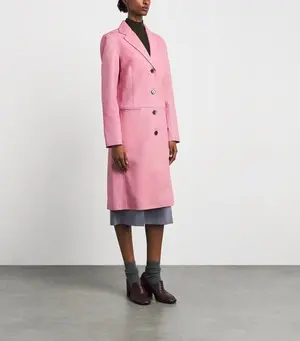 Staud Wyatt Leather Trench Coat - Pink