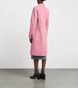 Staud Wyatt Leather Trench Coat - Pink