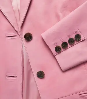 Staud Wyatt Leather Trench Coat - Pink