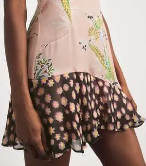 Staud Silk-blend Printed Rae Mini Dress