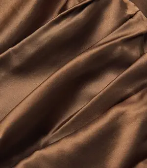 Staud Silk-blend Ruched Maxi Dress - Brown