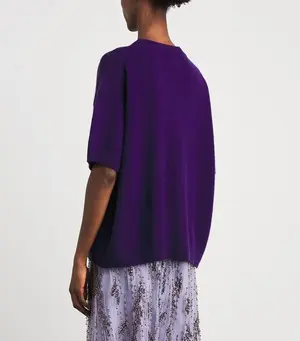 Staud Cashmere Short-sleeve Sorrento Sweater