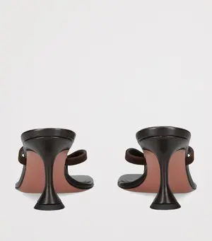 Amina Muaddi Suede Juliette Heeled Sandals 70