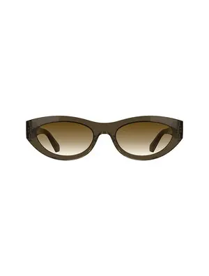 Calvin Klein Oval Sunglasses - Transparent Brown