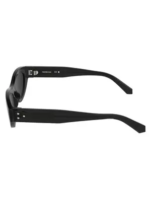Calvin Klein Oval Sunglasses - Transparent Dark Grey