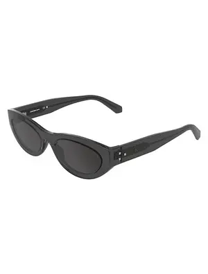 Calvin Klein Oval Sunglasses - Transparent Dark Grey