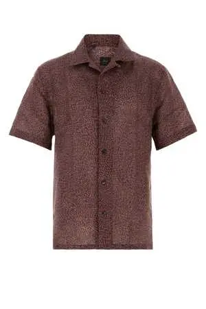 Brioni Brioni Men Printed Linen Shirt Multicolor
