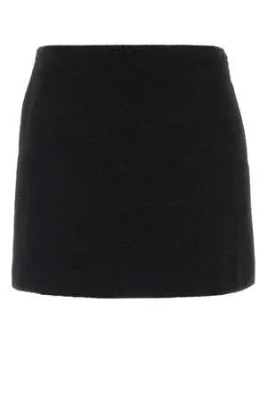 Fendi Wool Blend Mini Skirt - Black
