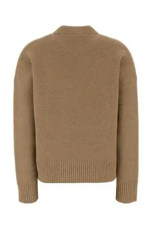 AMI Paris Camel Stretch Alpaca Blend Sweater