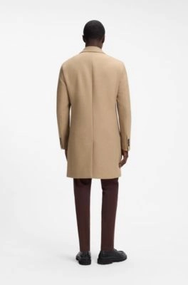 BOSS Slim-fit Coat In A Wool Blend - Beige