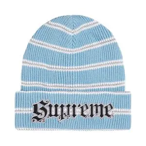 Supreme Metallic Stripe Beanie 'light Blue' Blue